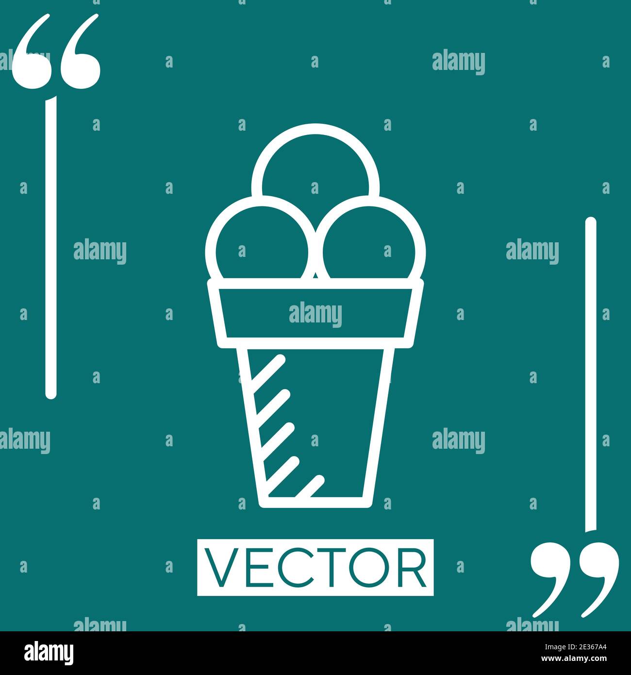 three ball ice cream vector icon Linear icon. Editable stroke line ...