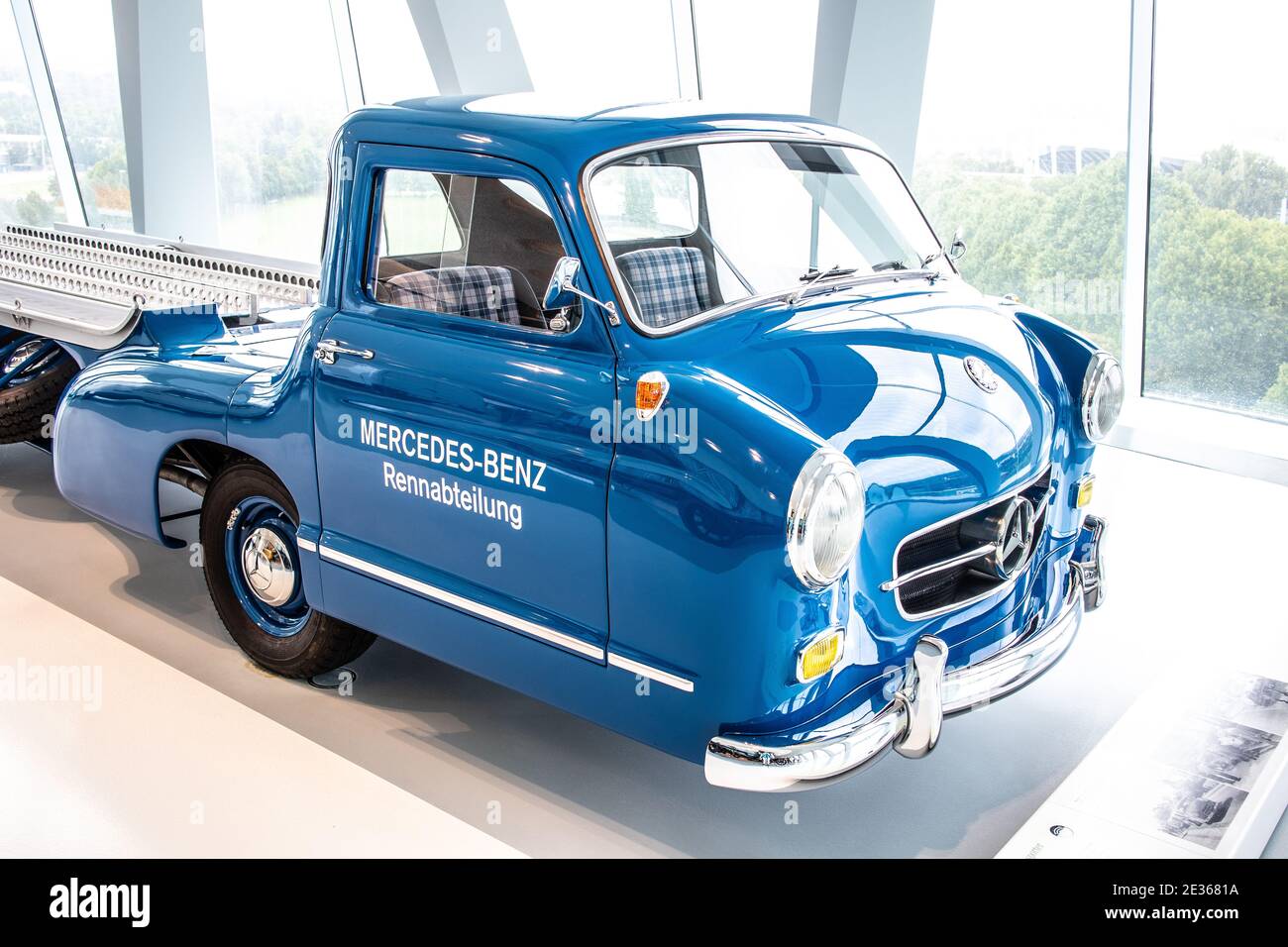 STUTTGART, GERMANY, 2019: 1955 “Blue Wonder” Mercedes-Benz high-speed ...