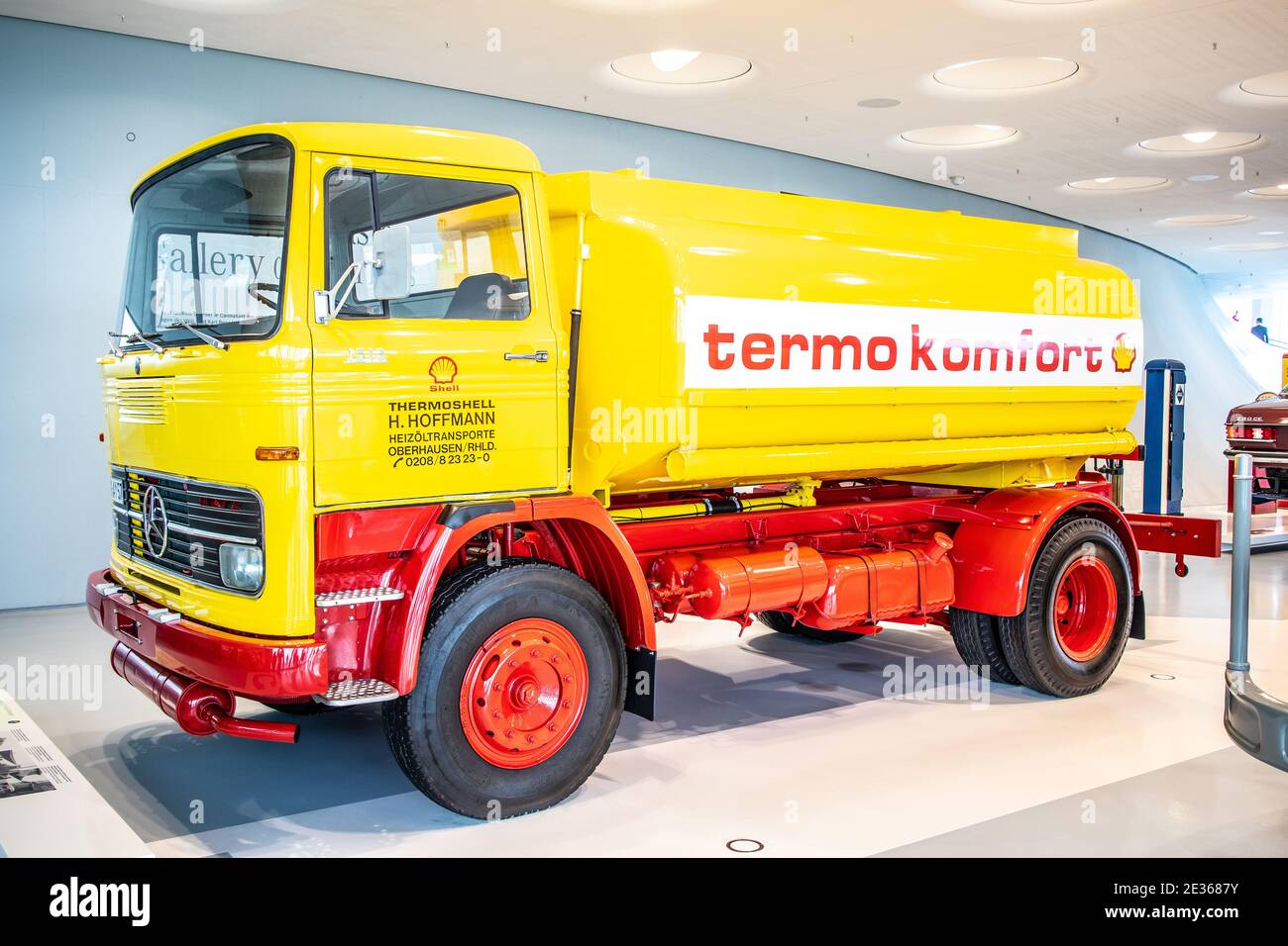 STUTTGART, GERMANY, 2019: 1974 Mercedes-Benz LP 1513 fuel oil tank ...