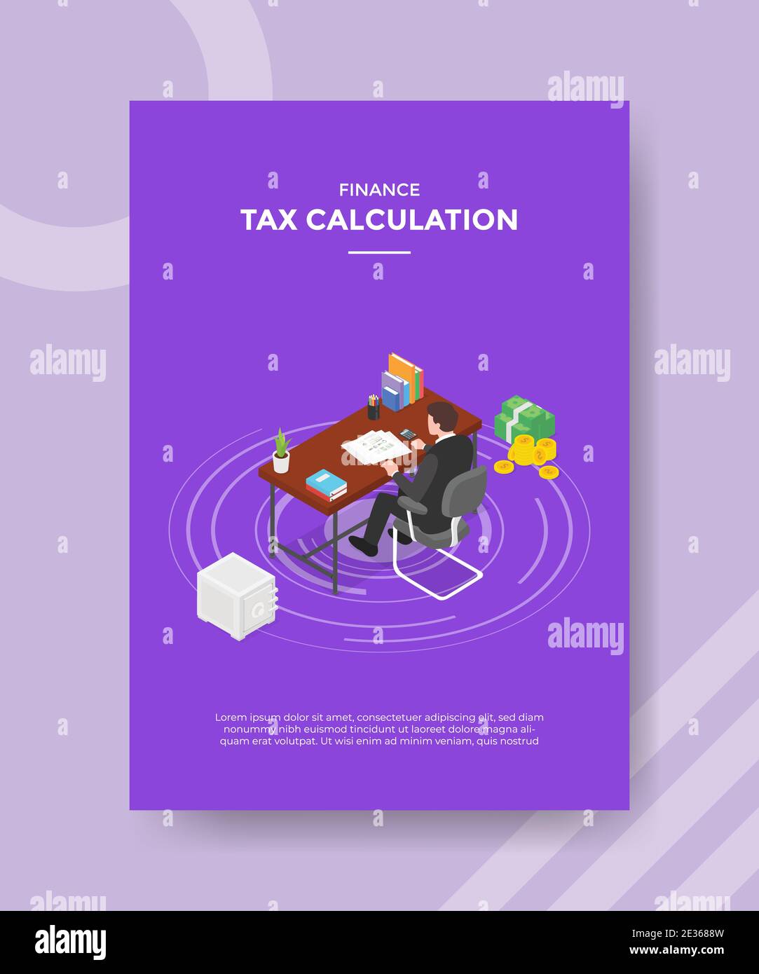 tax calculation concept for template banner and flyer for printing with ...