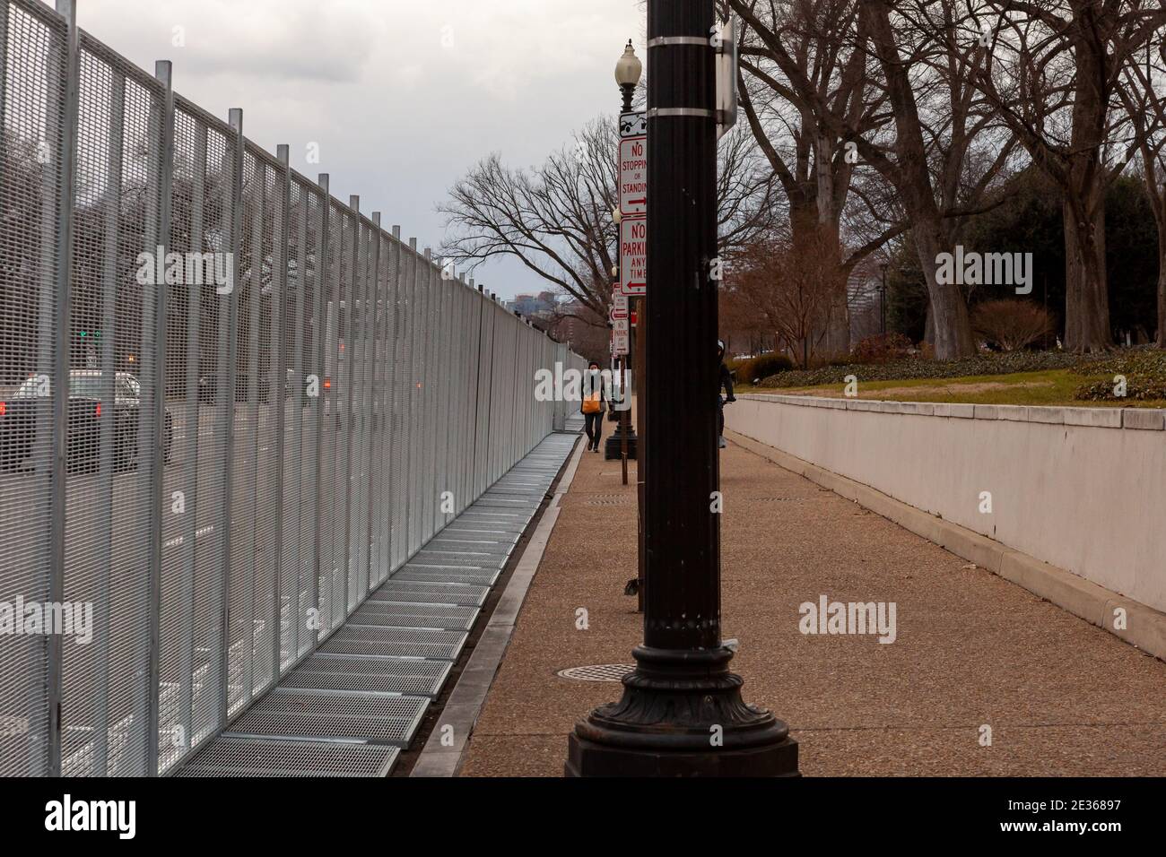 Washington, DC, USA 16 January, 2021. Pictured: A woman walks past the ...