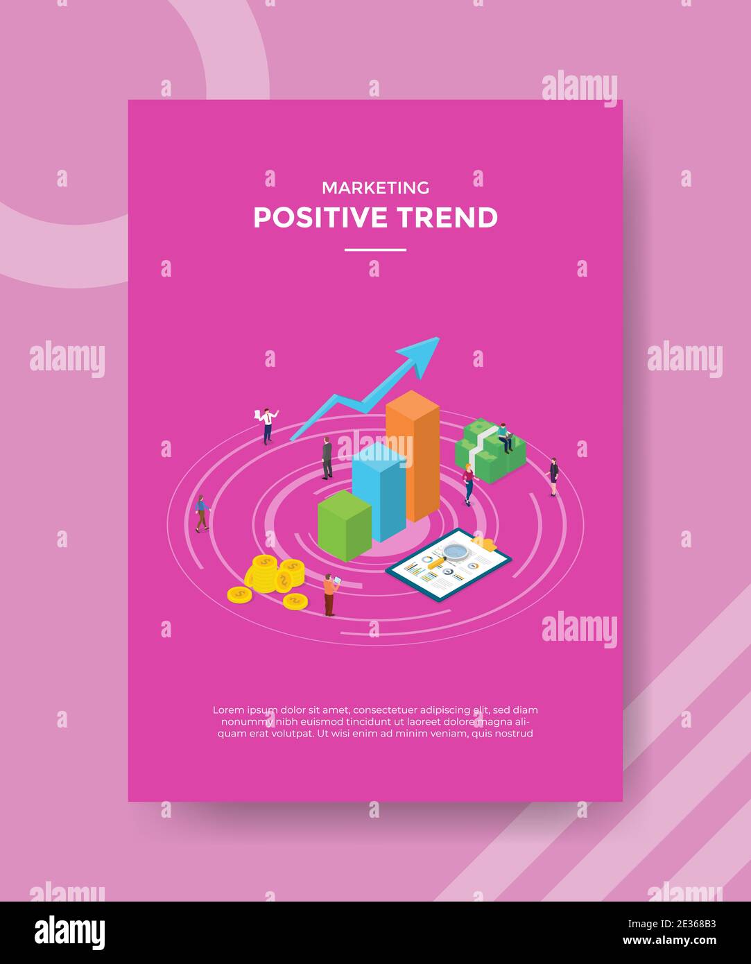 positive trend concept for template banner and flyer for printing with ...