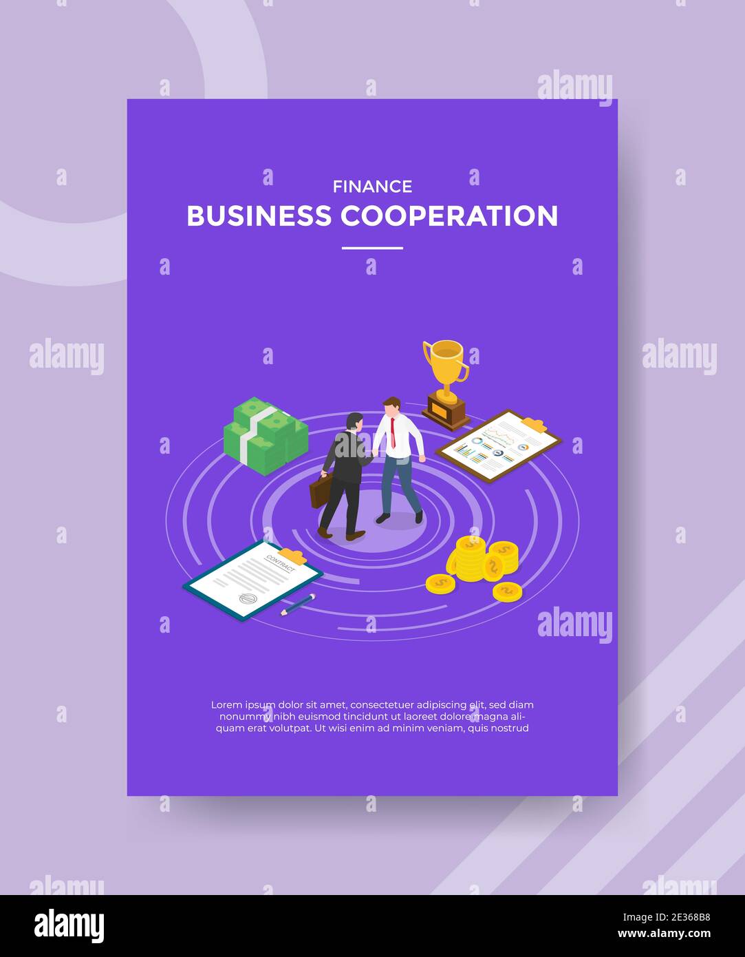 business cooperation concept for template banner and flyer for printing ...