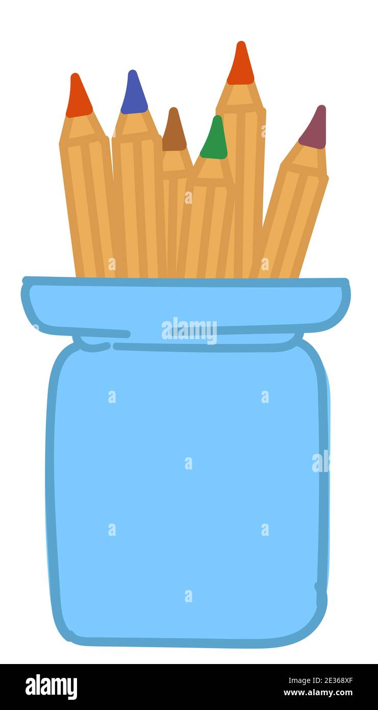 Desk pencils cup Stock Vector Images - Alamy