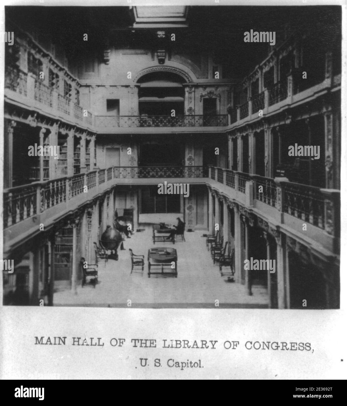 Main Hall of the Library of Congress, U.S. Capitol Stock Photo - Alamy