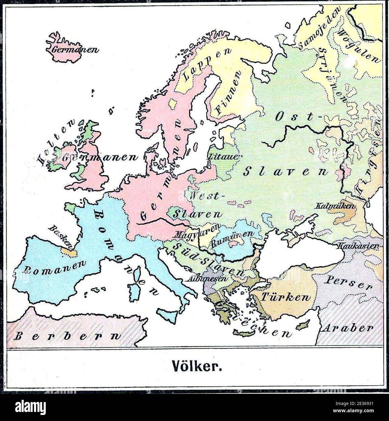 Main ethnic groups in Europe (1899 Stock Photo - Alamy