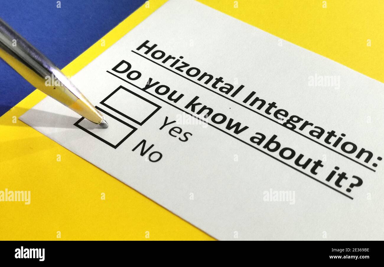 One person is answering question about horizontal integration Stock ...