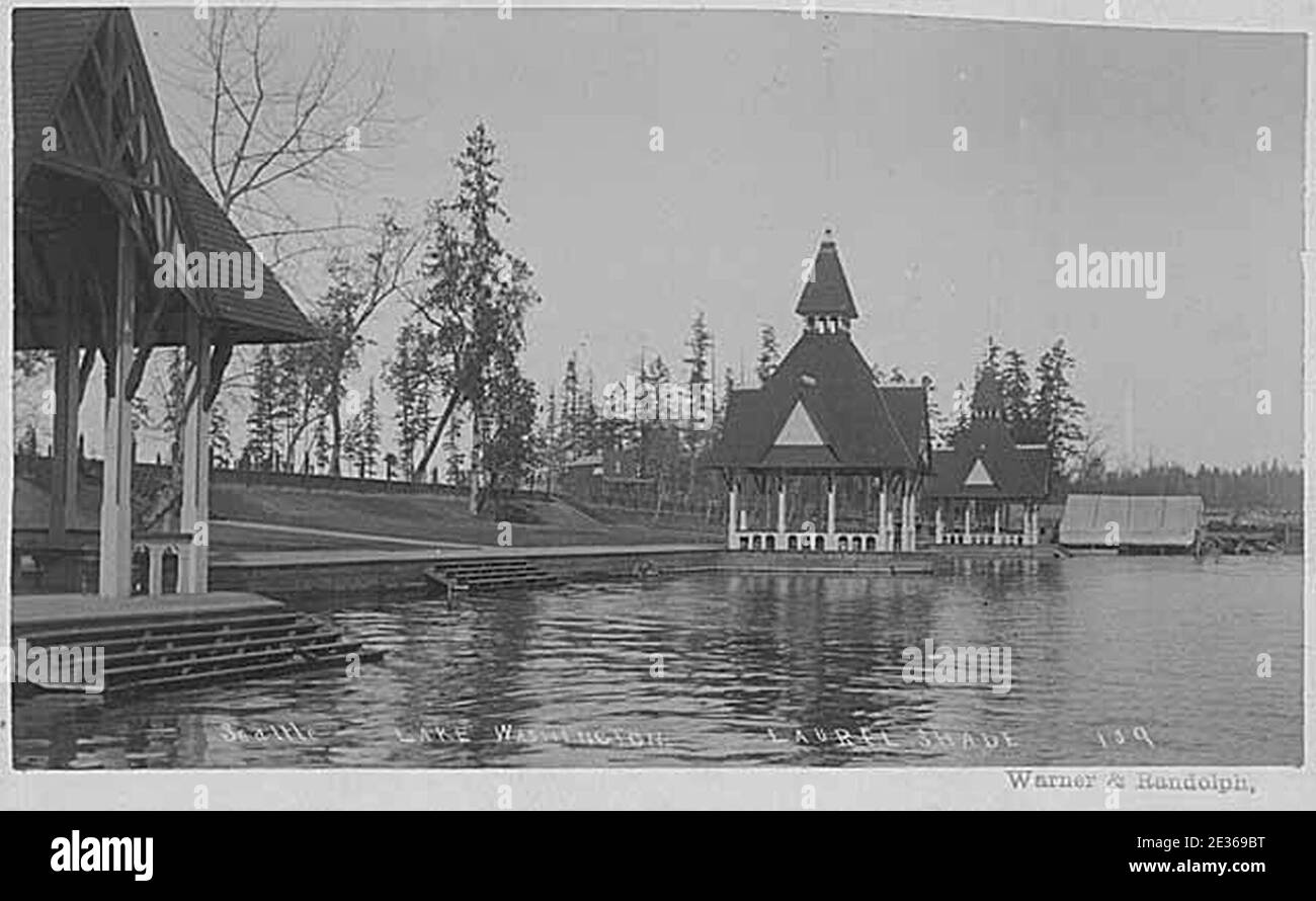 Madison Park showing bathing pavilions, Seattle, ca 1895 (WARNER 42 ...