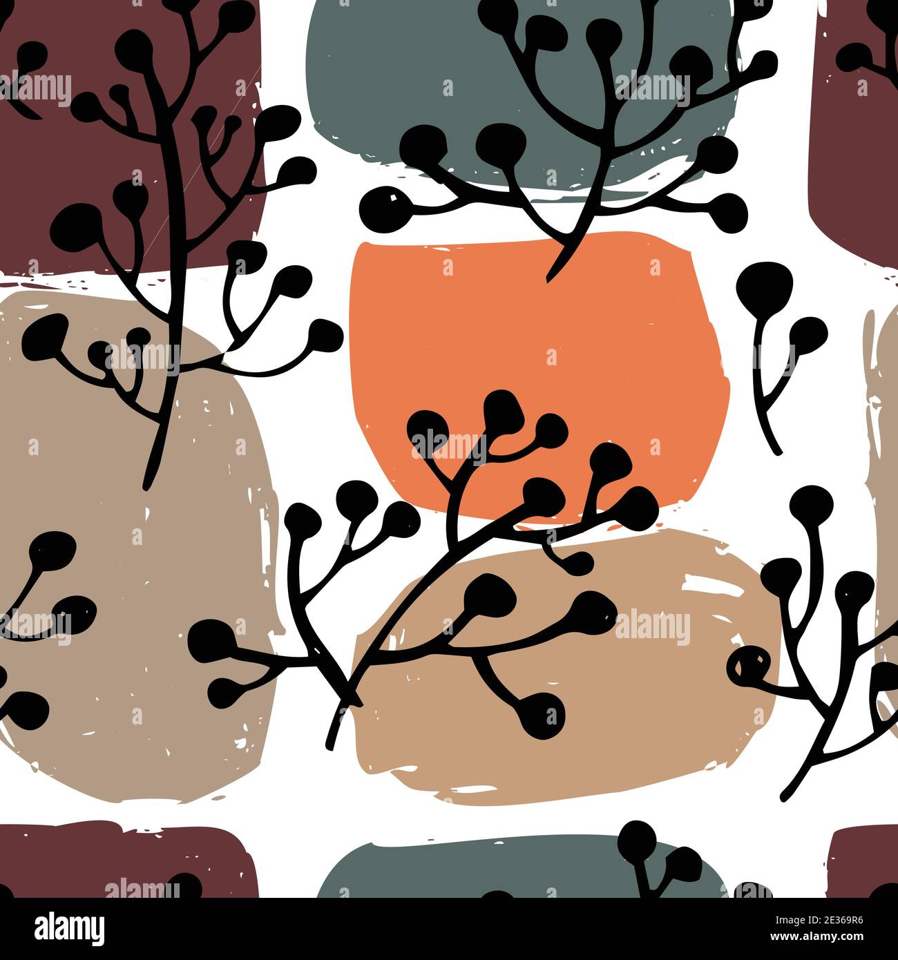 Natural seamless pattern bushes Stock Vector Images - Alamy