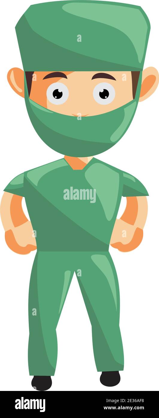 Nurse Man hospital character clothes healthcare mascot Standing Stock ...