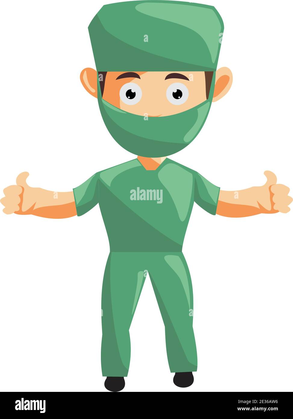 Nurse Man hospital character clothes healthcare mascot Thumb Up Stock ...