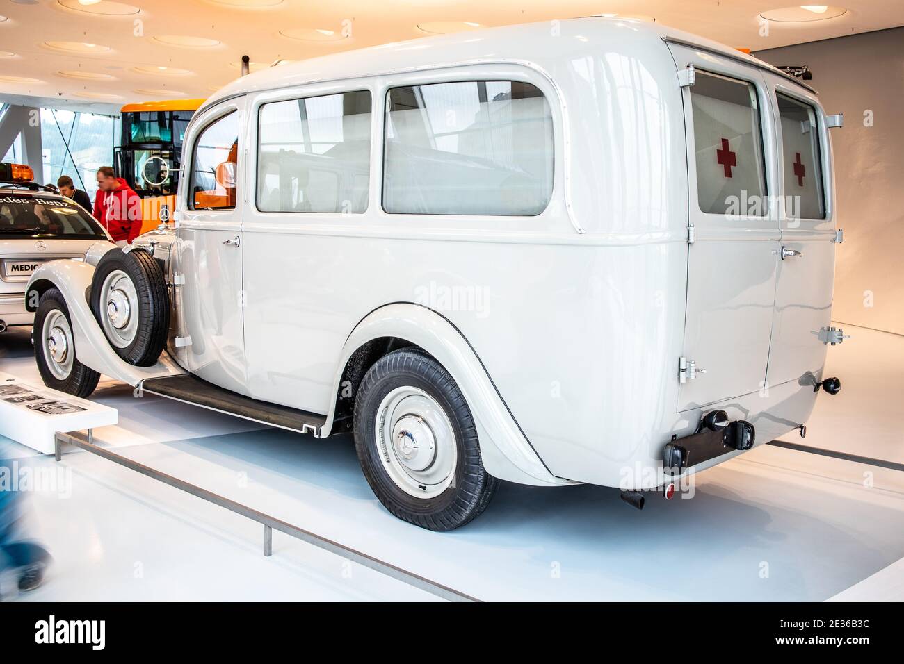 STUTTGART, GERMANY, 2019: Vintage retro old classic car bus Mercedes ...