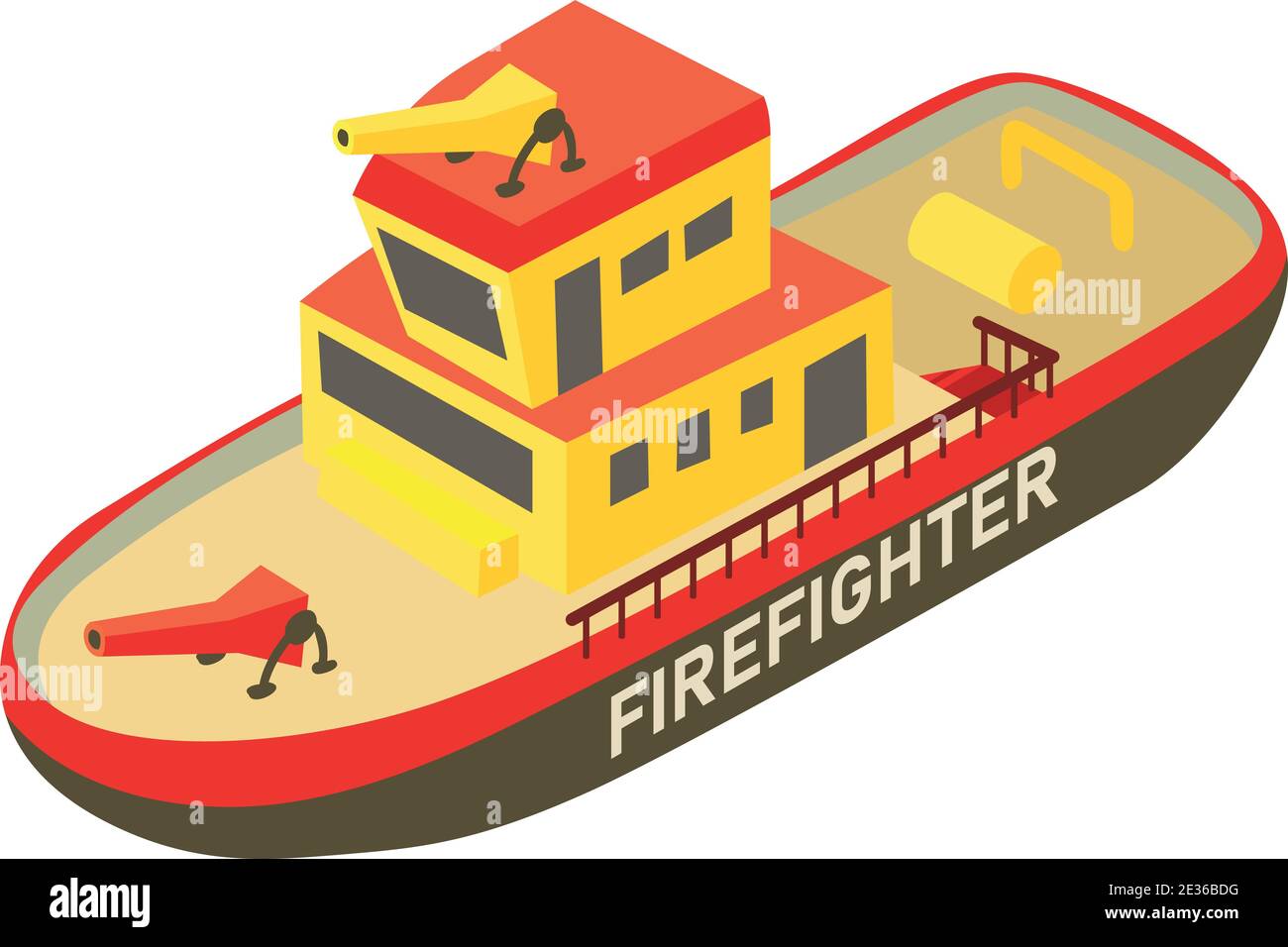 Firefighter ship icon. Isometric of firefighter ship vector icon for ...
