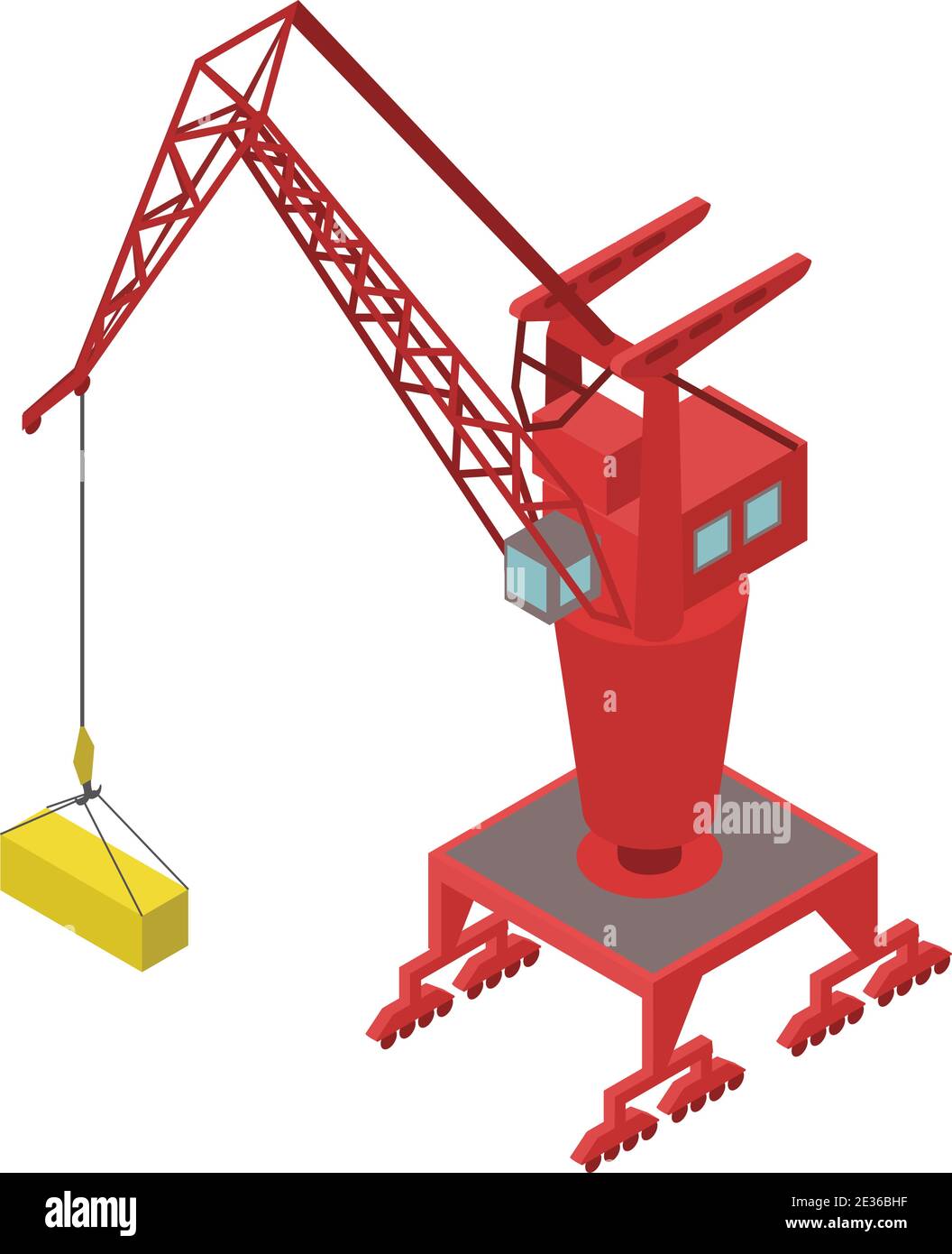 Port container crane icon. Isometric of port container crane vector ...