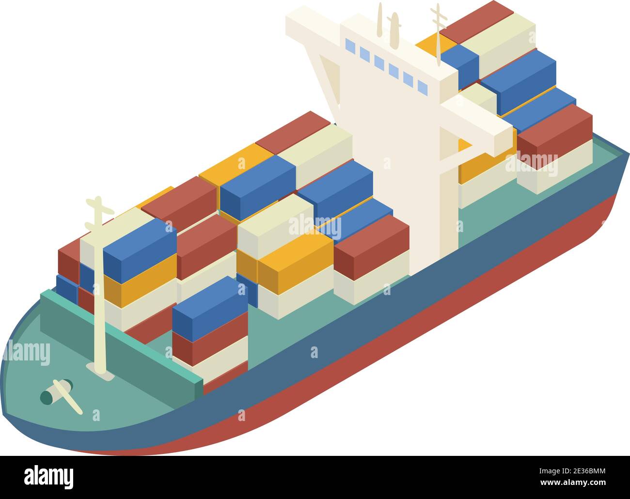 Container ship icon. Isometric of container ship vector icon for web ...