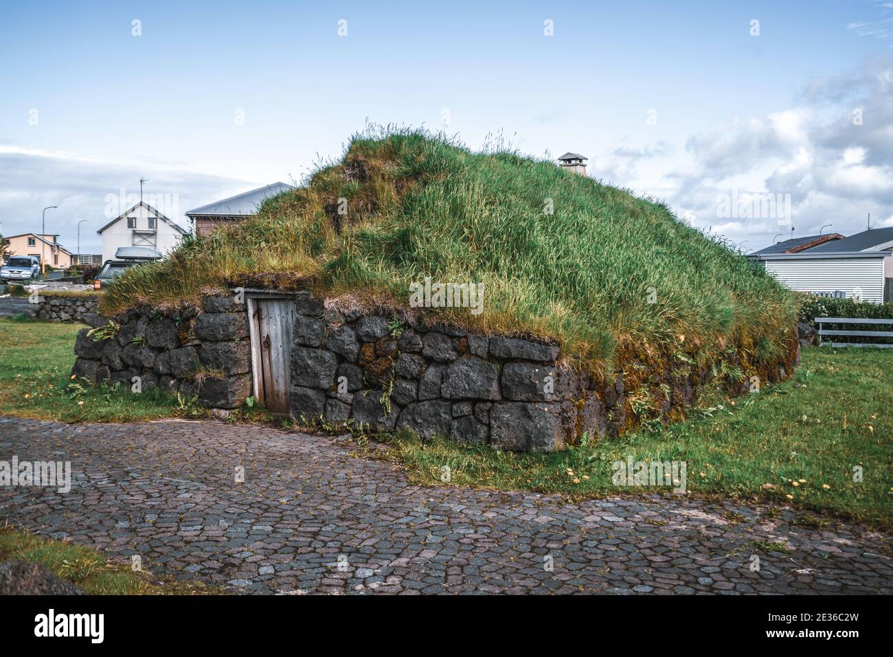Ancient turf house in Iceland. Icelandic traditional building Stock ...