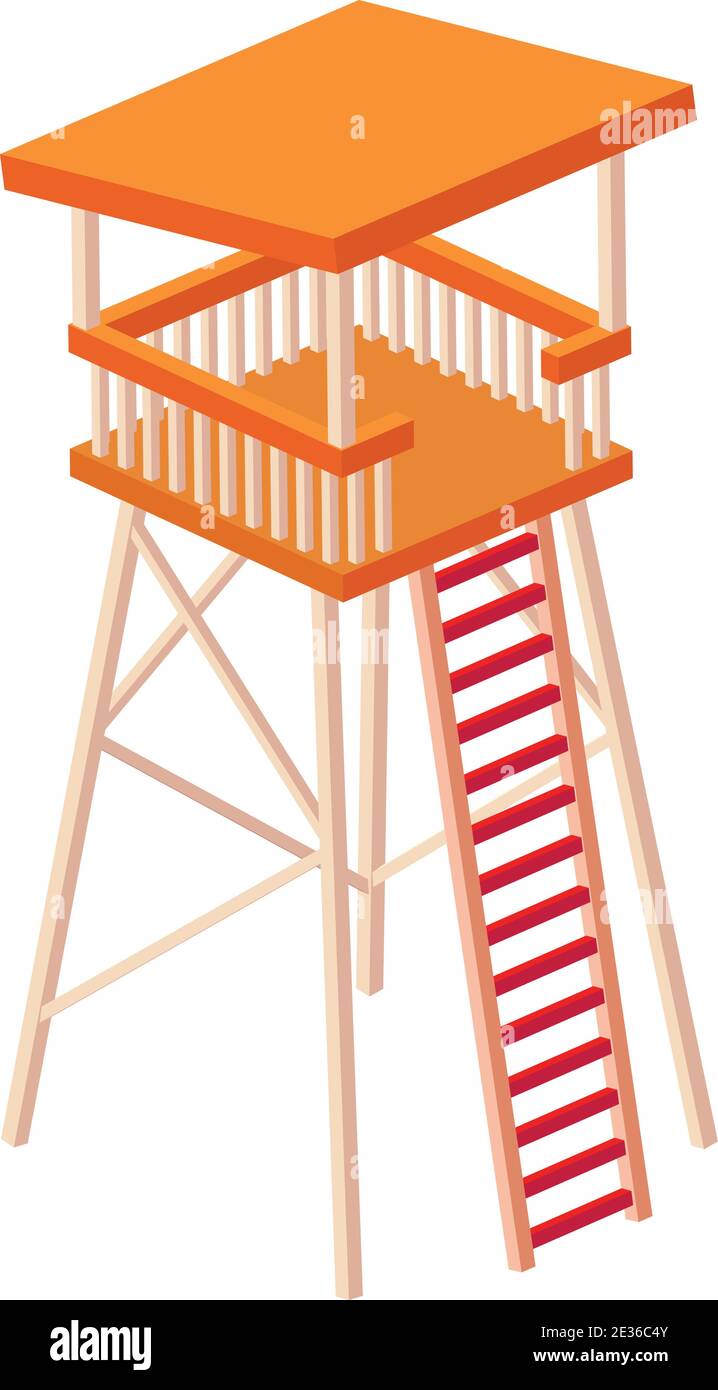 Lifeguard tower icon. Isometric of lifeguard tower vector icon for web ...