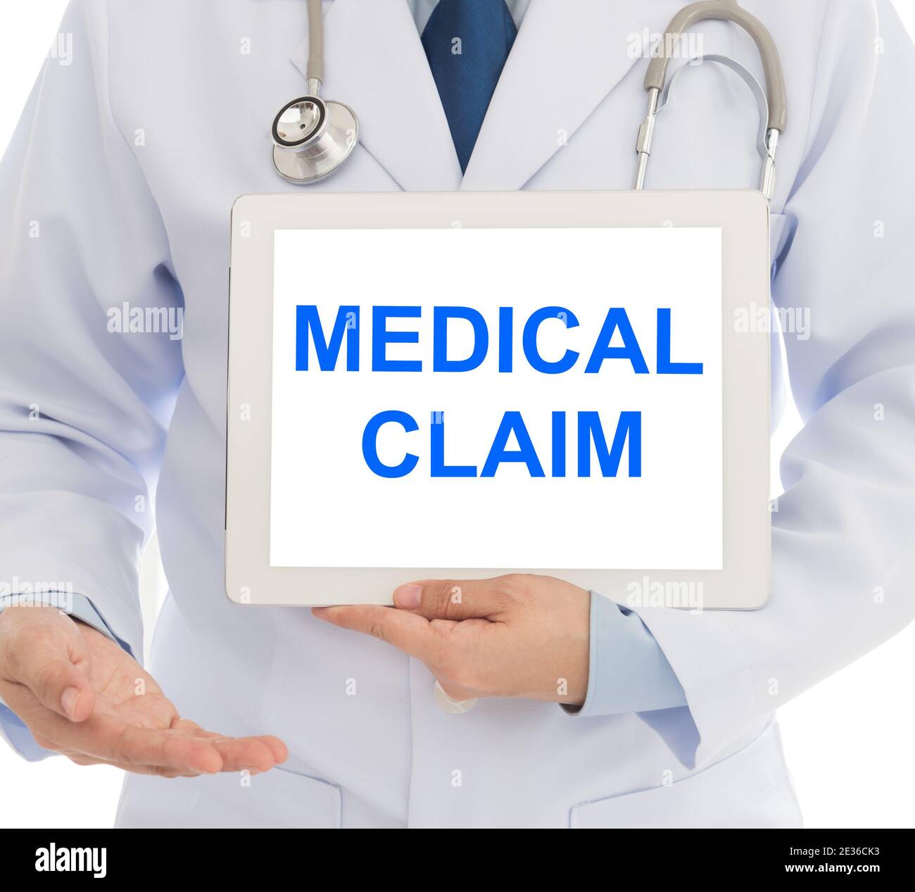 medical claim concept. doctor with digital tablet computer showing ...