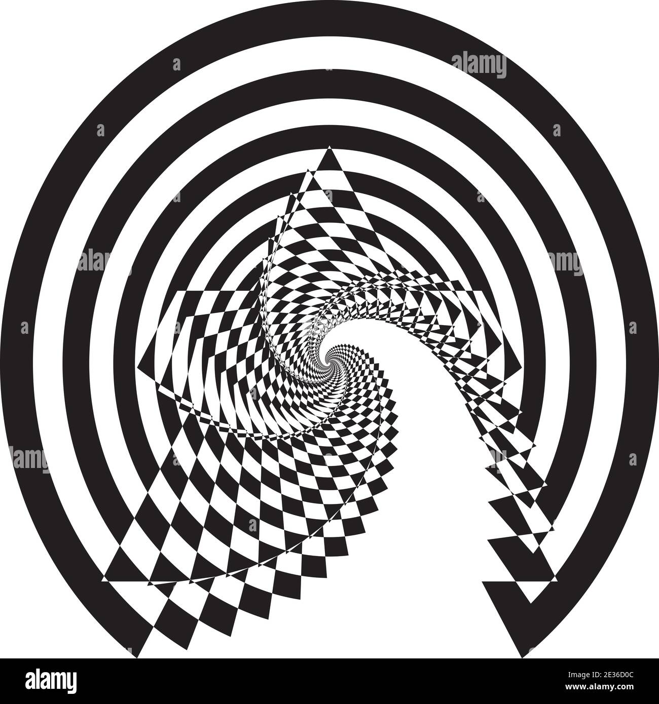 Intersected trajectory festive tree stairs perspective illusion ...