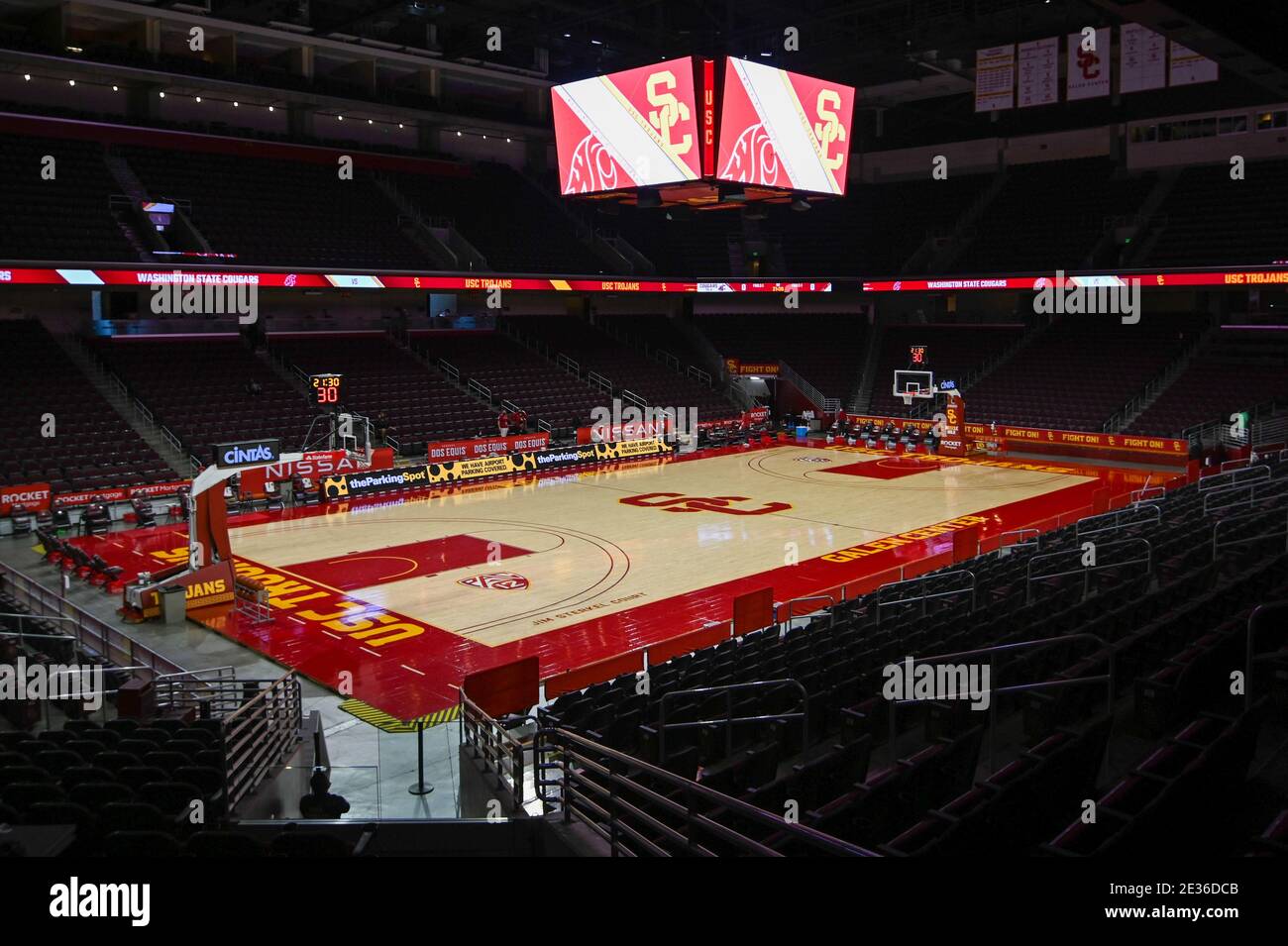 General overall view of the Galen Center court before an NCAA women’s ...