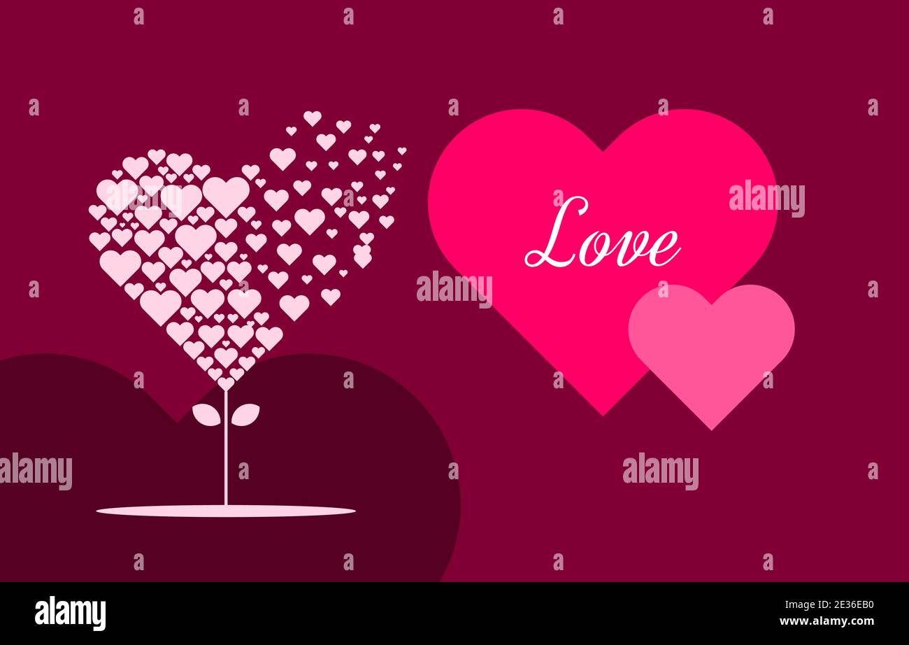 Beautiful Vector illustration of love, Poster banner, backdrop ...