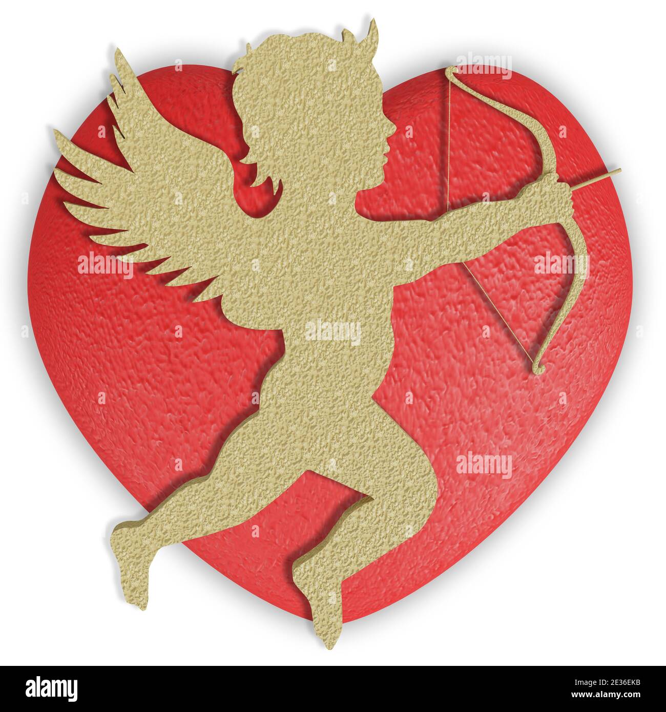 3d illustration. Symbol of love. Heart and cupid, suitable for ...