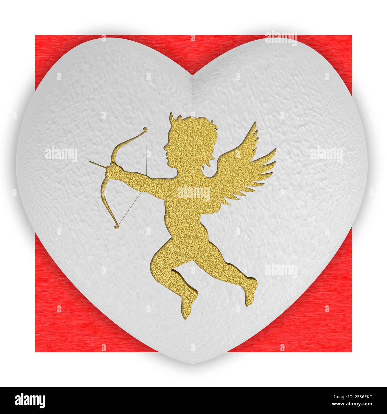 3d illustration. Symbol of love. Heart and cupid, suitable for ...