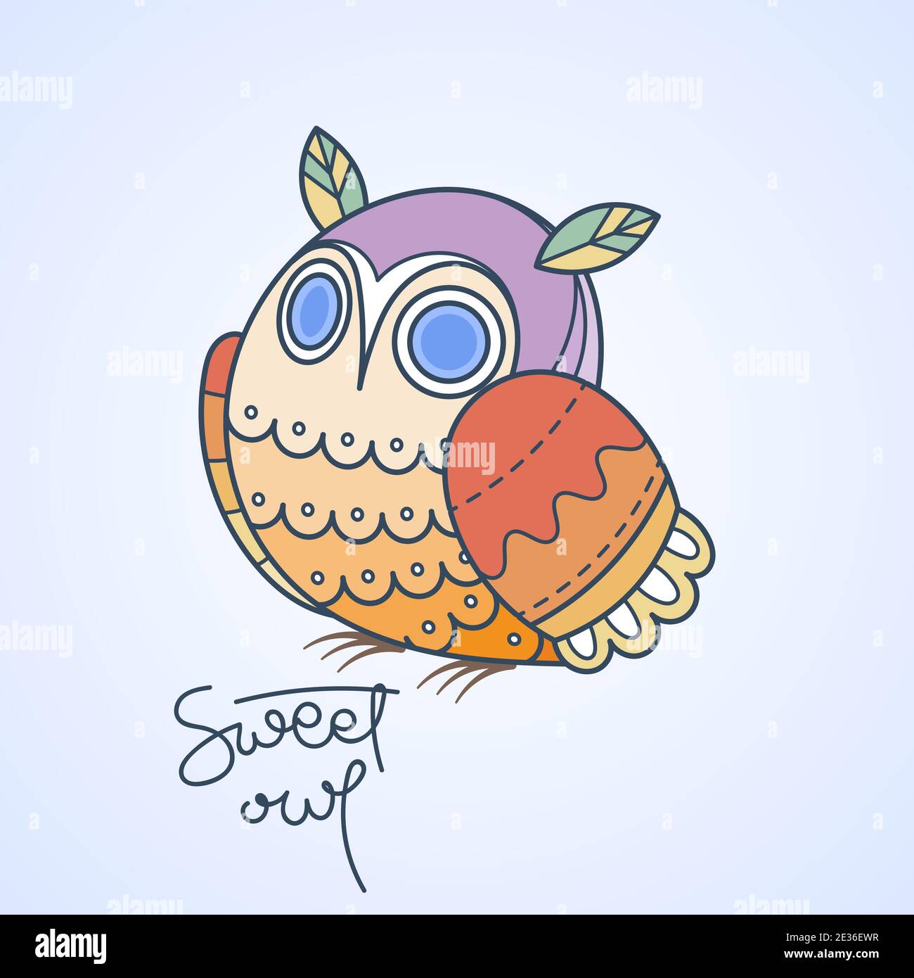 I am owl logo. Doodel isolated emblem design. Kids education symbol. Vector illustration Stock ...