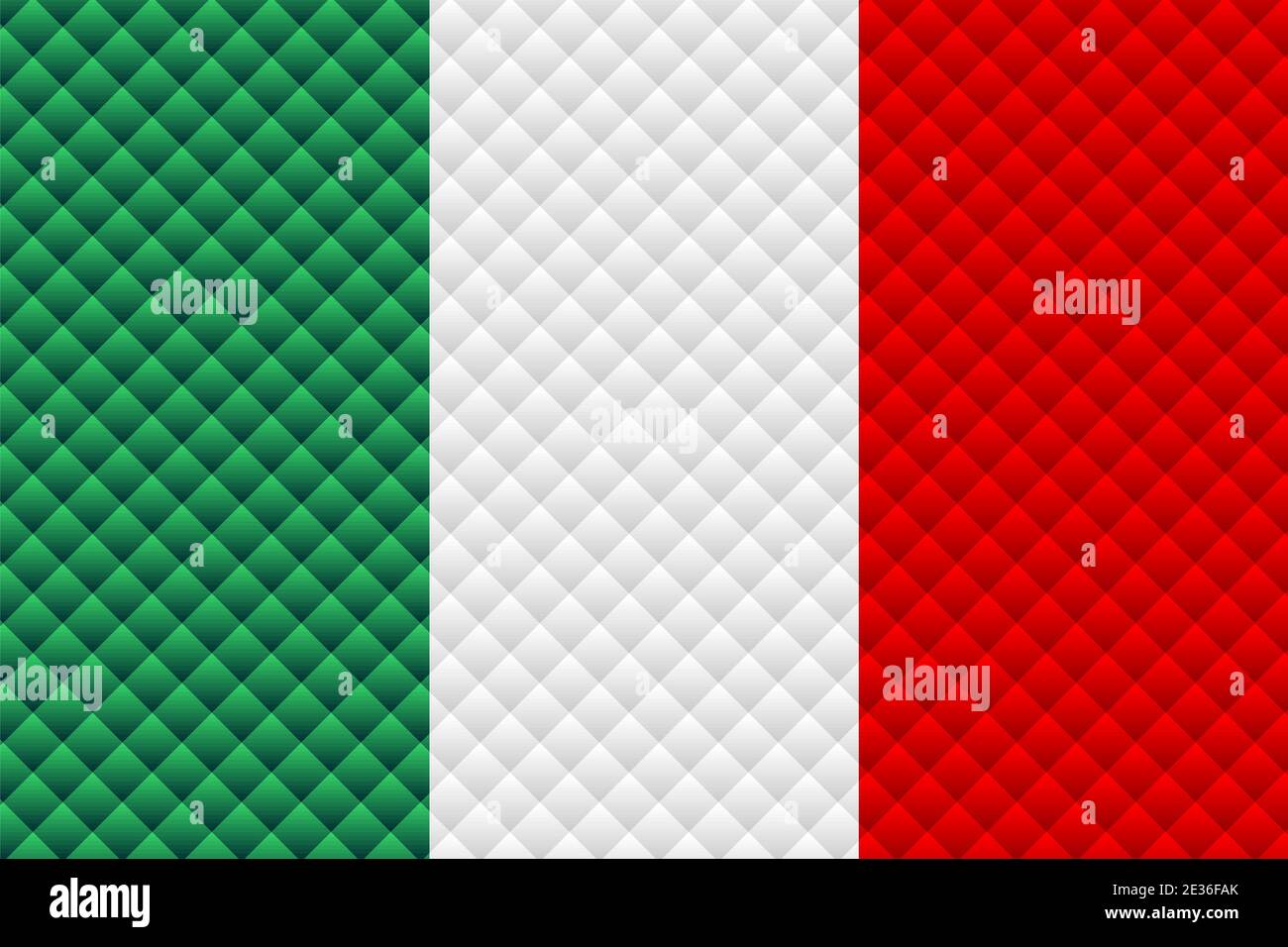 Mosaic flag of the Italy - Illustration, Three dimensional flag of ...