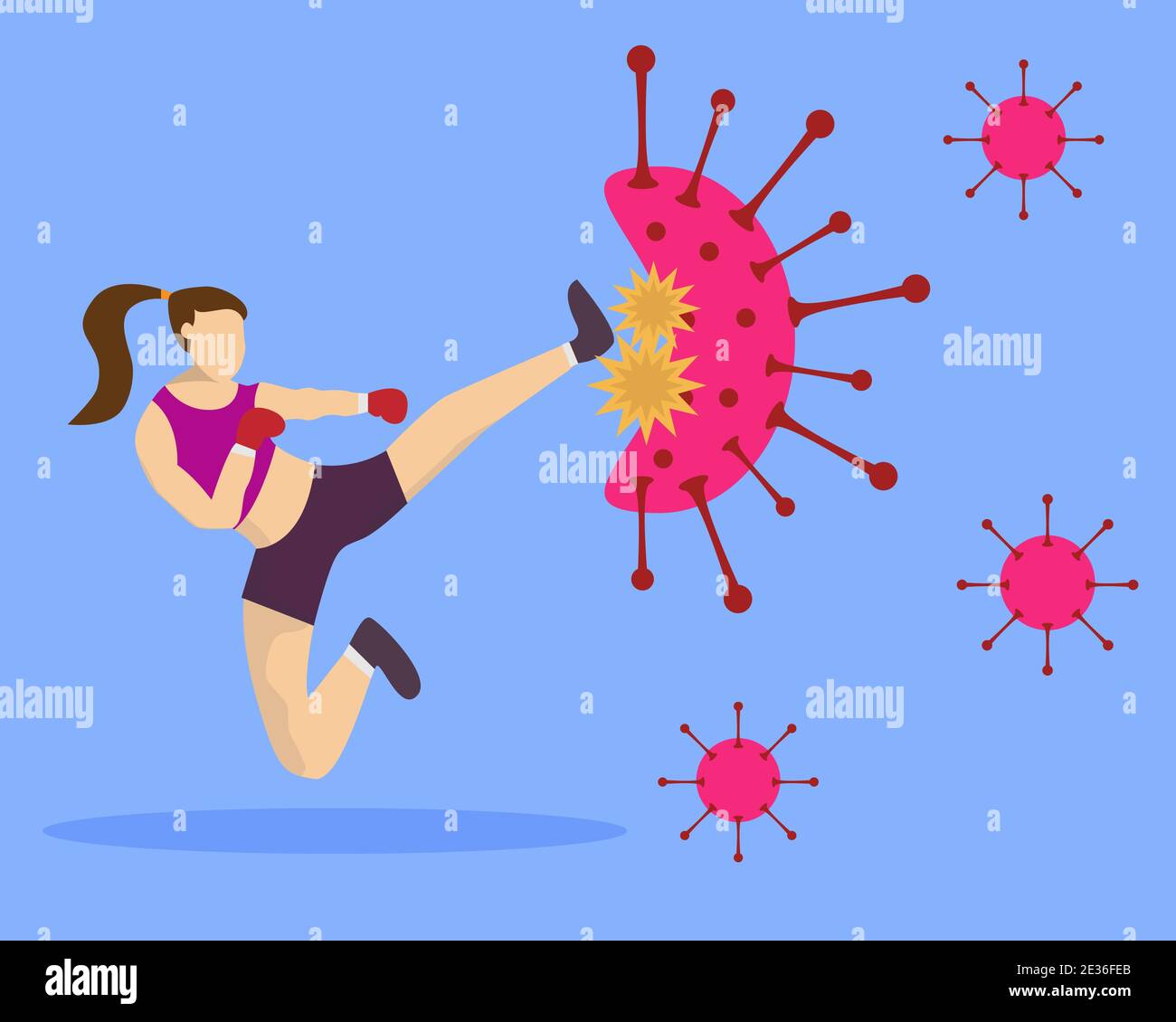 Illustration vector design of fighter vs virus Stock Vector Image & Art ...