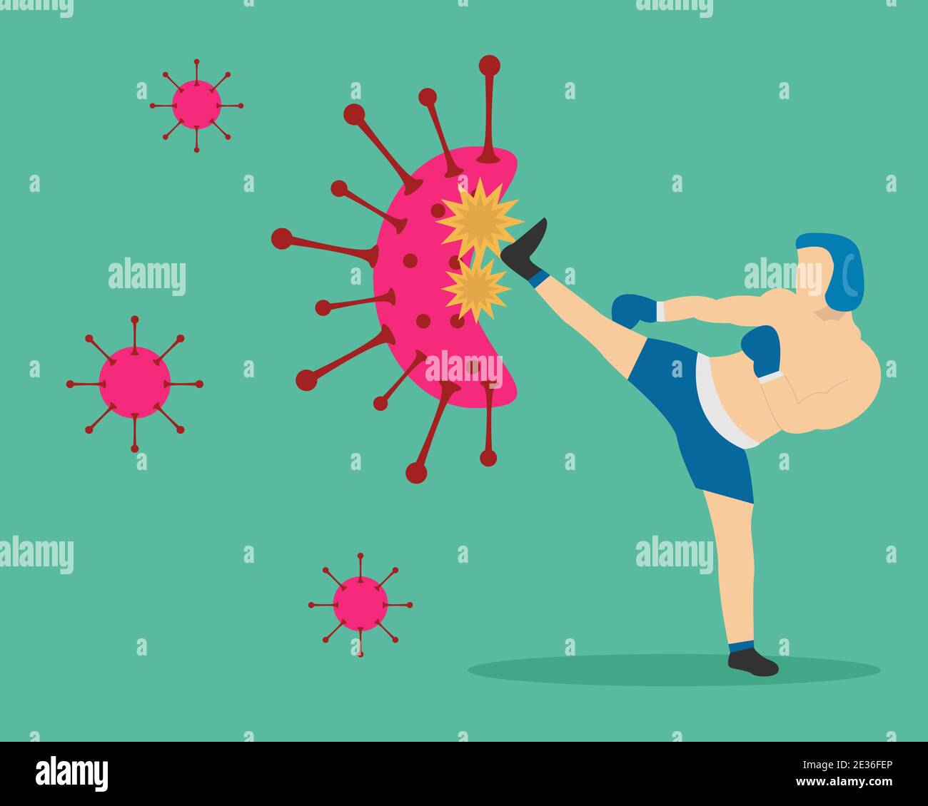 Illustration vector design of fighter vs virus Stock Vector Image & Art ...