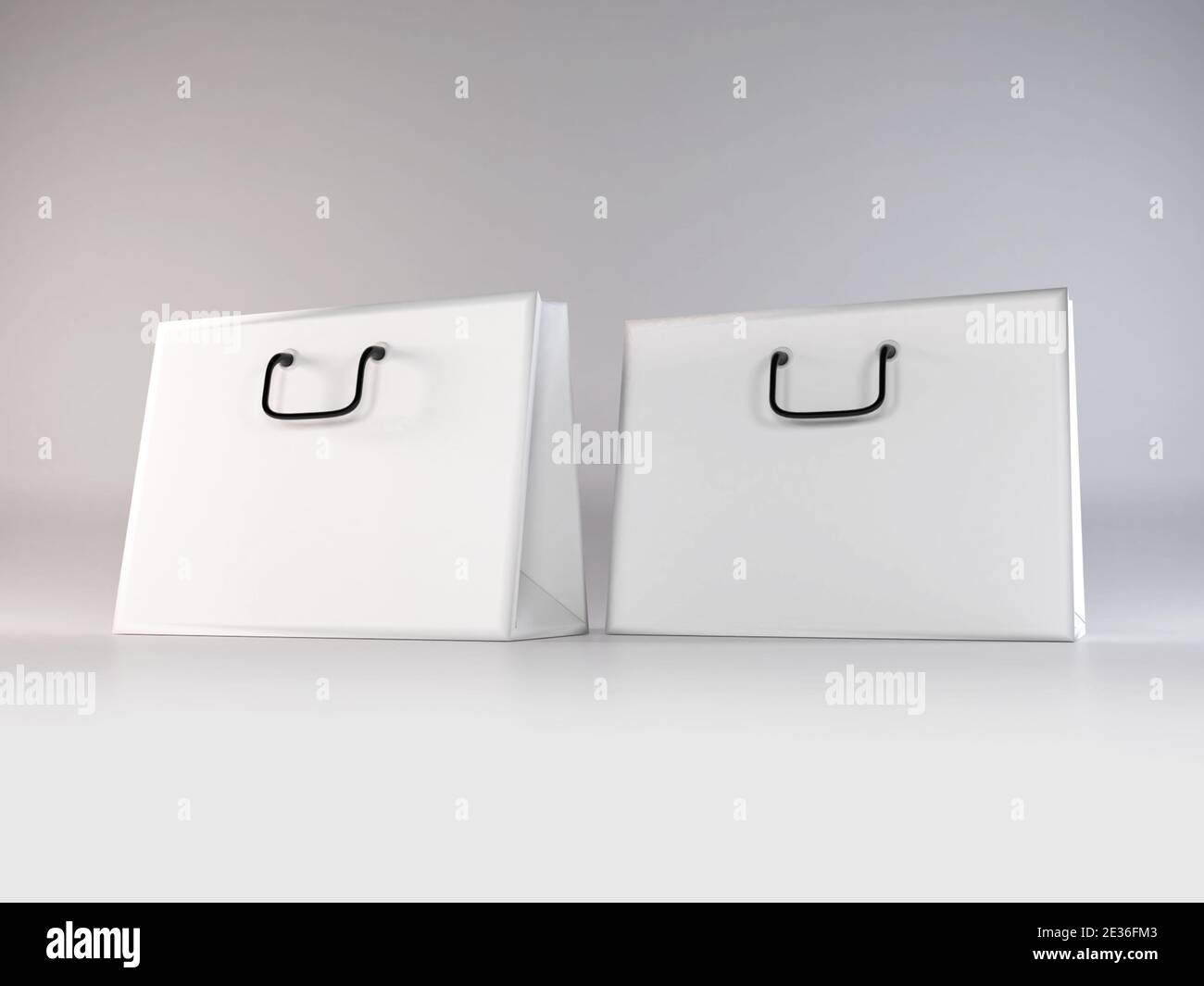 Realistic Shopping Bag 3D Illustration Mockup Scene on Isolated ...