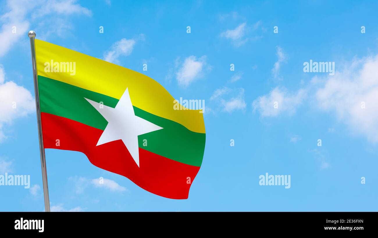 Burmese flag waving hi-res stock photography and images - Alamy