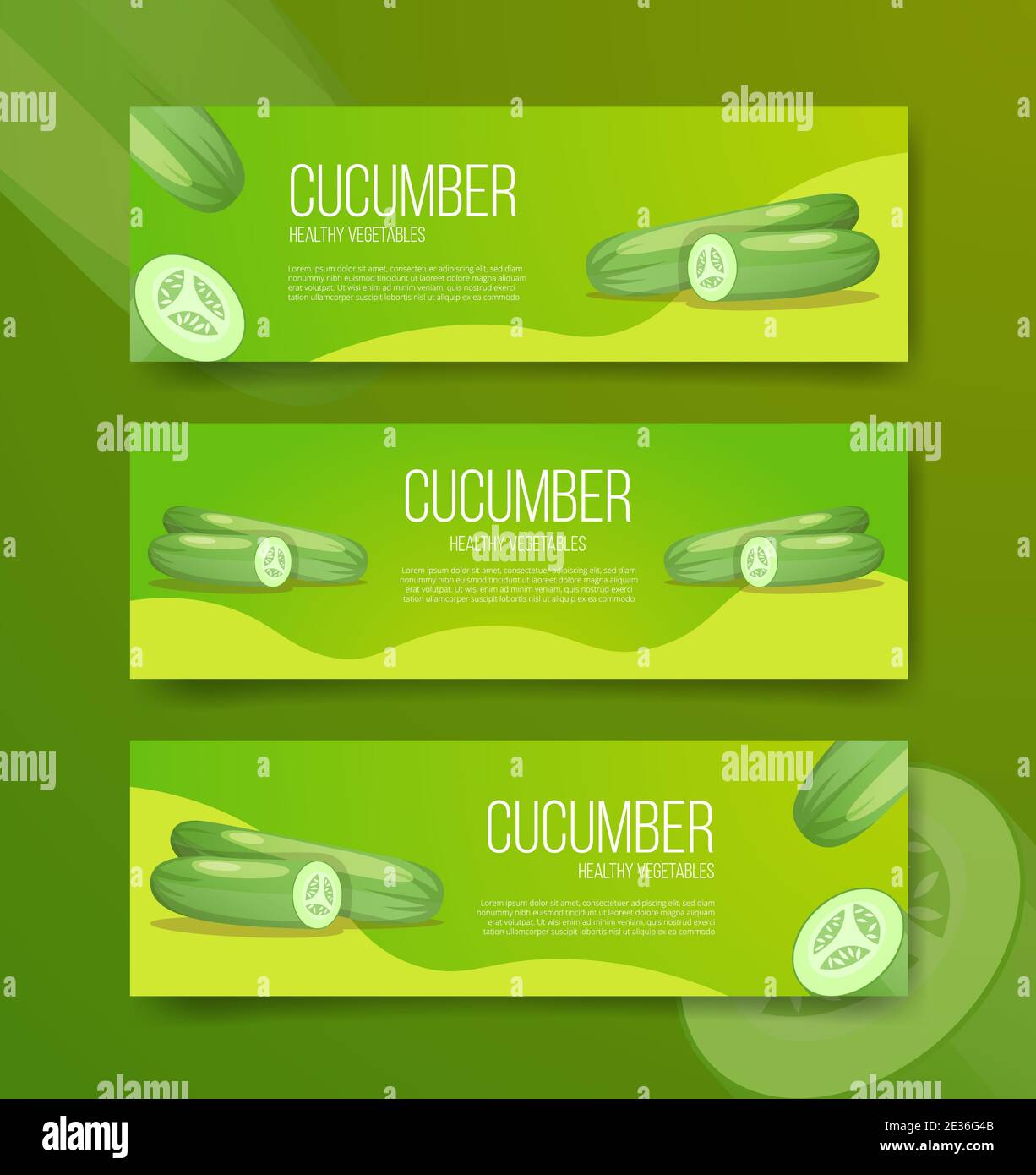 fresh cucumber for template banner horizontal 3 variation option ...
