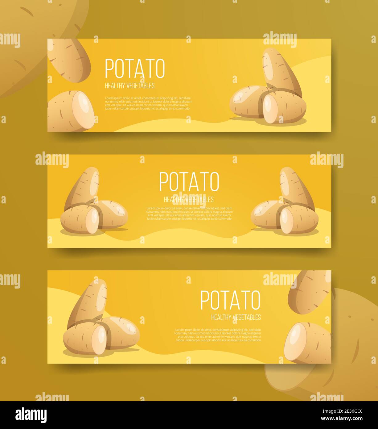 fresh potato for template banner horizontal 3 variation option ...