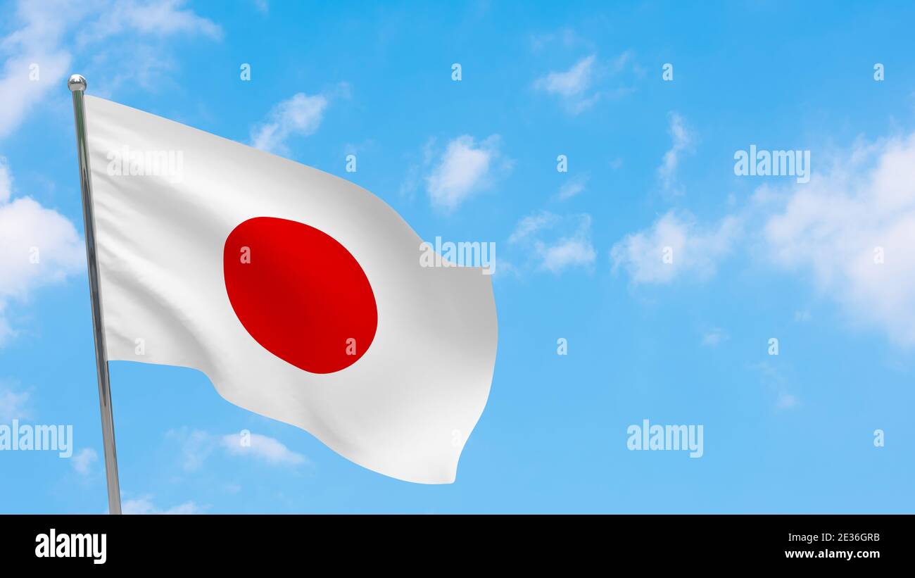 Japan flag on flag pole hi-res stock photography and images - Alamy
