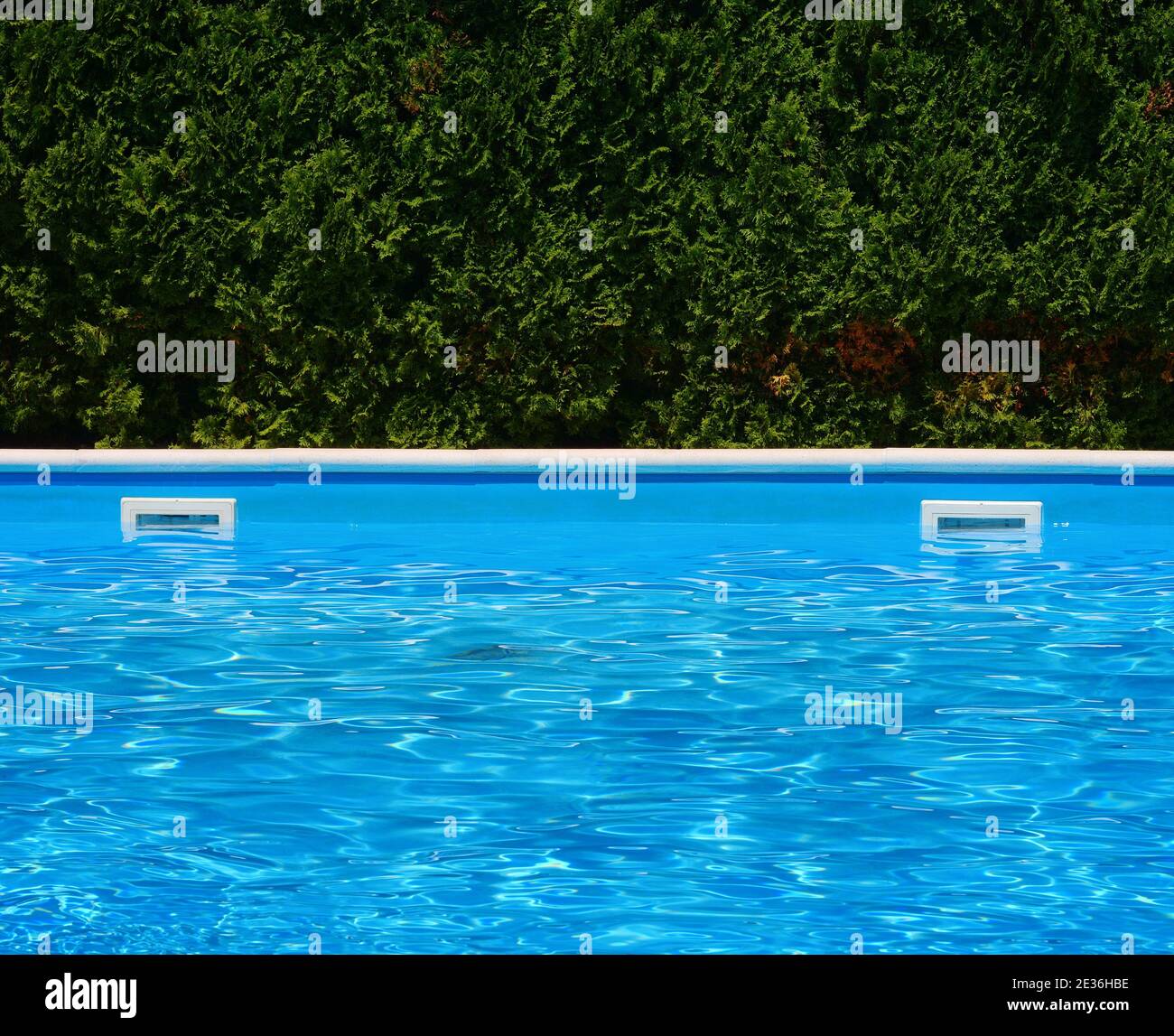 Little pool in the hotel. Surface of blue swimming pool,background of ...