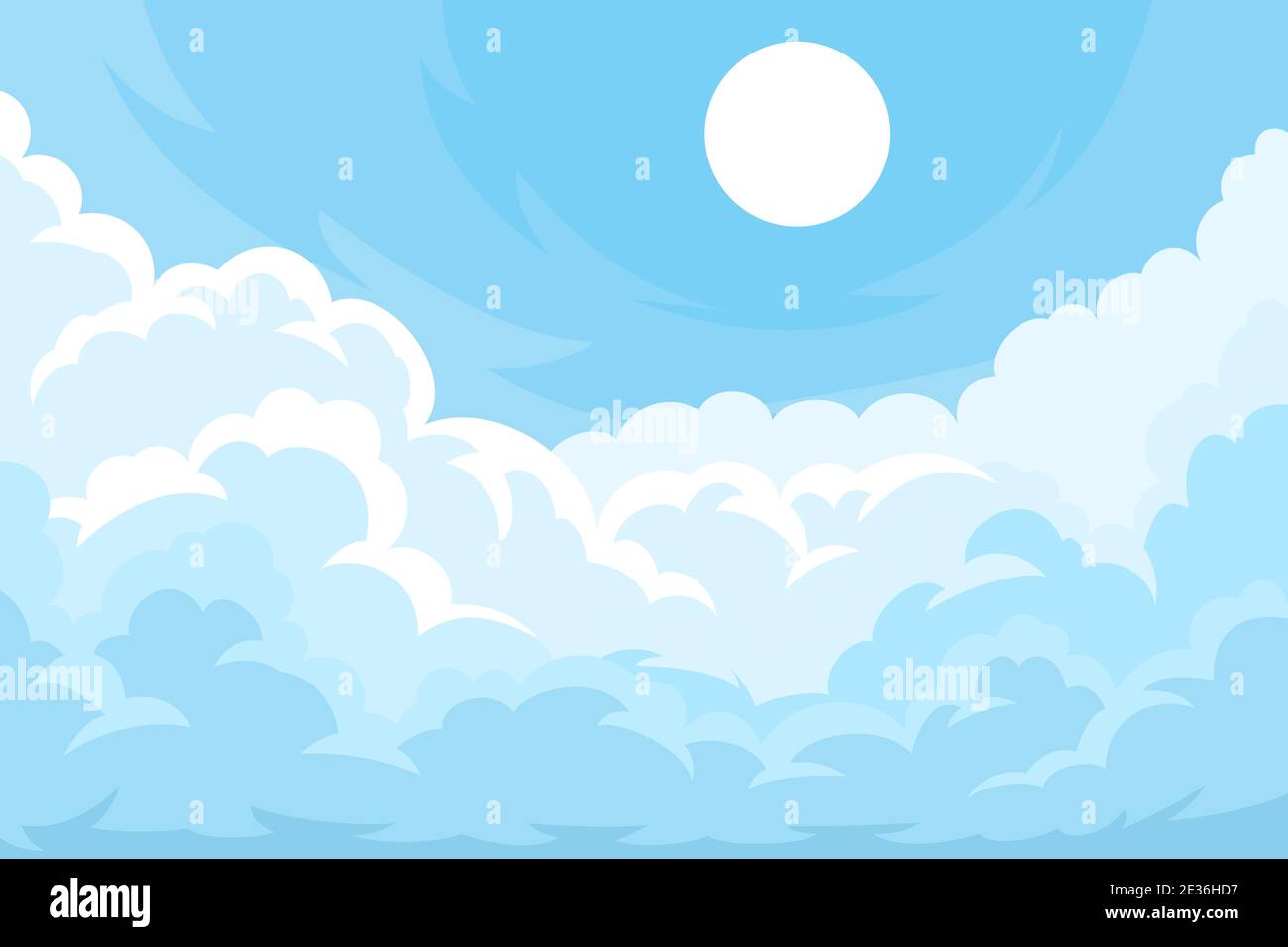Simple background with sky and clouds. Flat style for poster, flyers ...