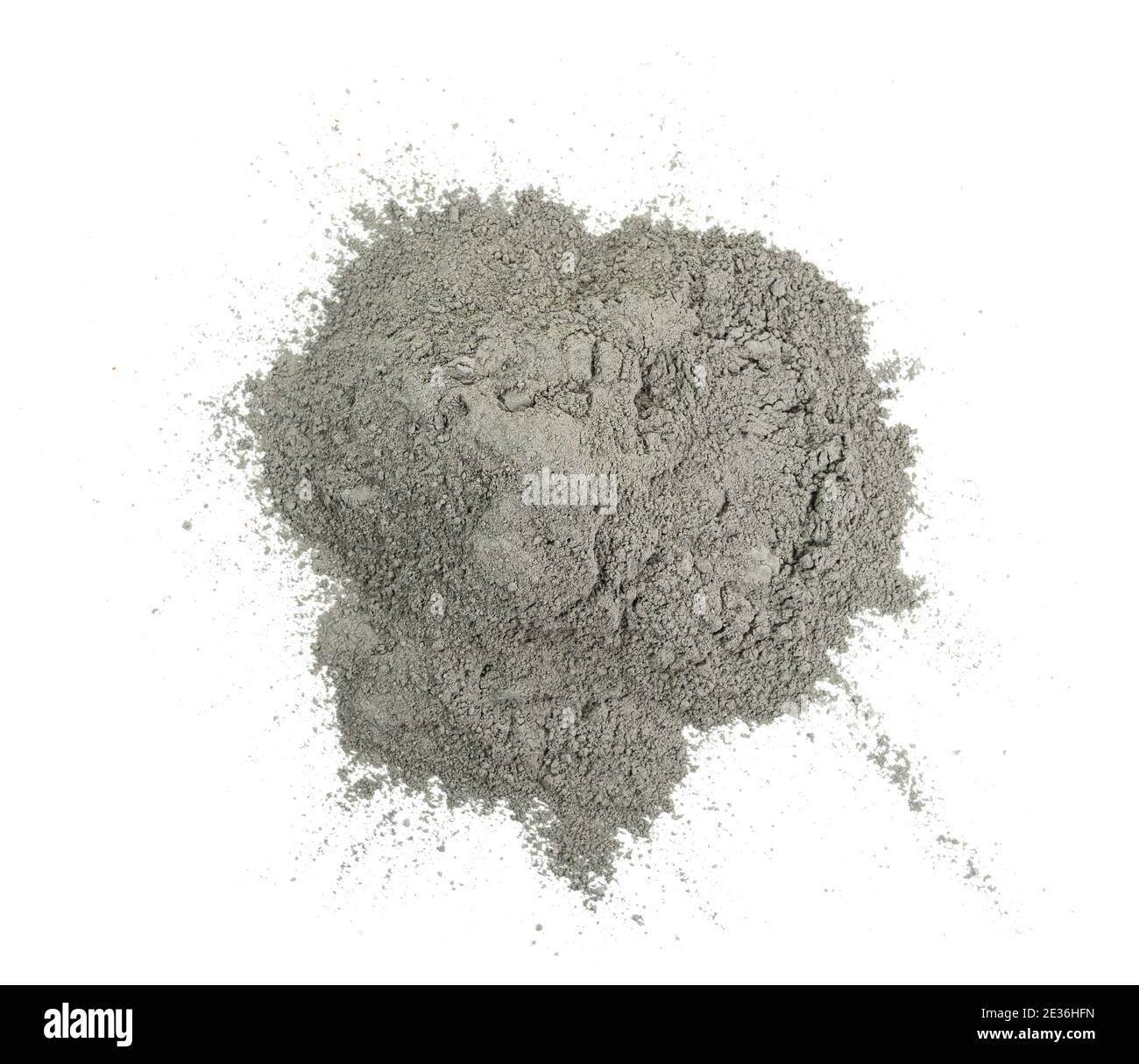 Pile of concrete sand mix isolated on white. Grady cement powder ...