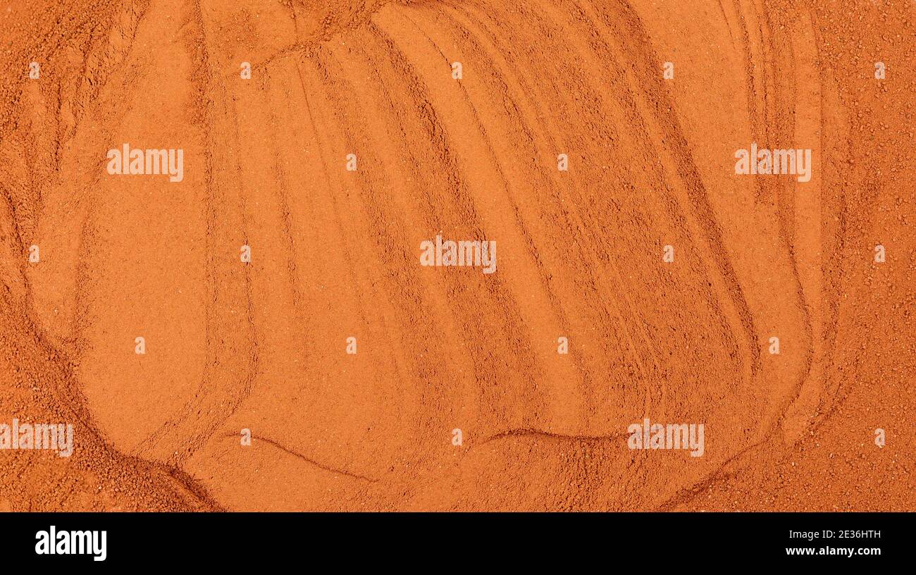 Pile of Red dirt (soil) on white. Heap of Red dry clay isolated on ...