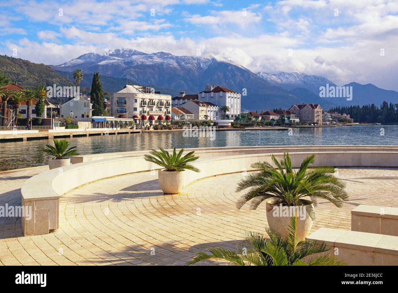 Beautiful winter Mediterranean landscape. Montenegro, Bay of Kotor ...