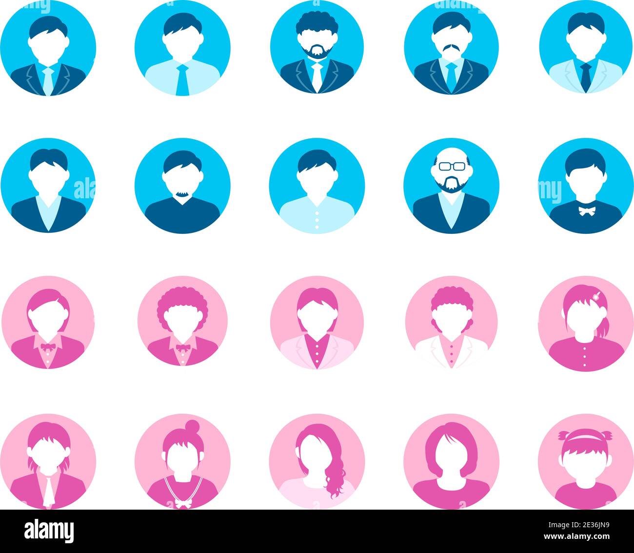 Circular avatar vector illustration set ( business person etc Stock ...