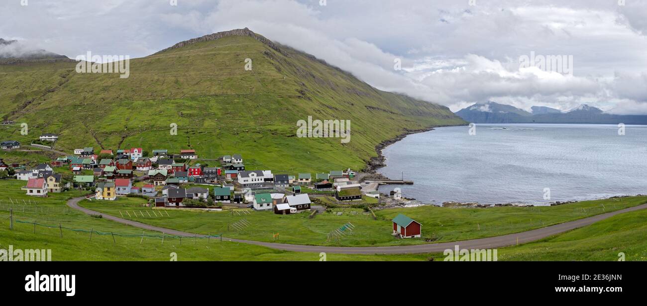 Funningur village, Eysturoy island, Faroe Islands Stock Photo - Alamy