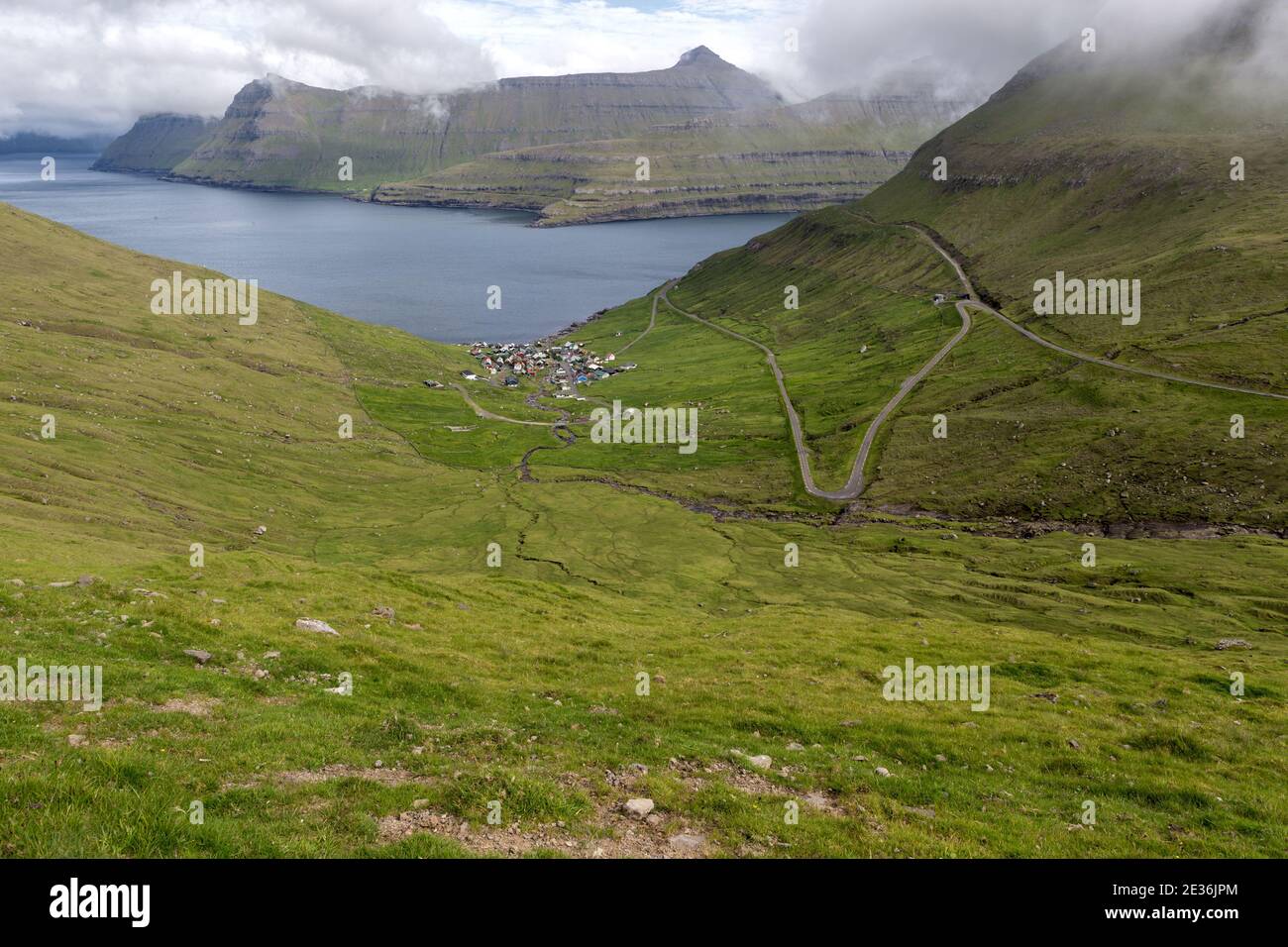 Funningur village, Eysturoy island, Faroe Islands Stock Photo - Alamy