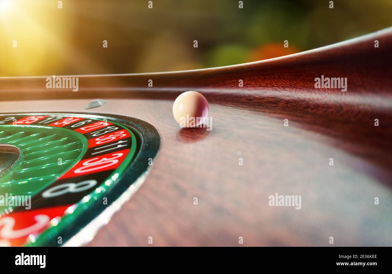 Inside of a spinning Roulette wheel close up at the Casino - Selective ...