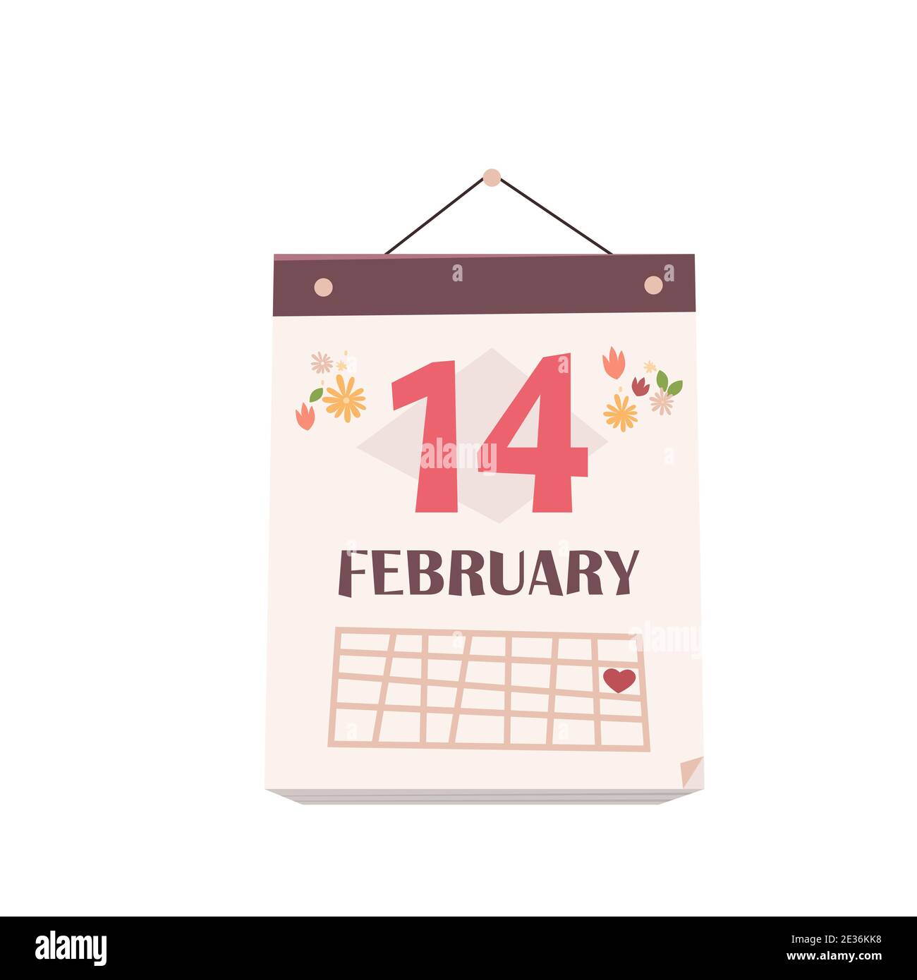 date 14th february on monthly calendar valentines day celebration ...