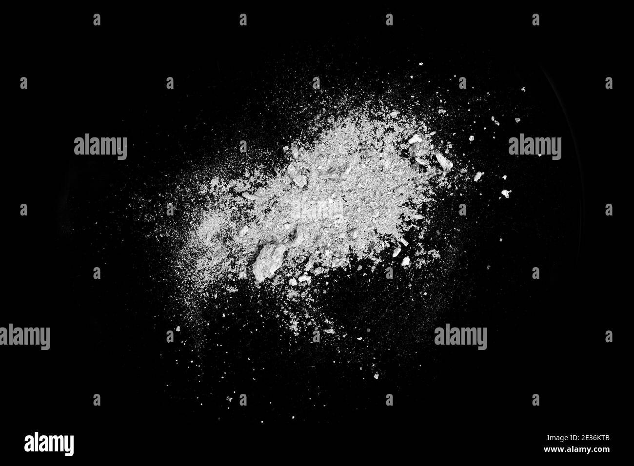 Ash isolated on black background. Ash explosion Stock Photo - Alamy