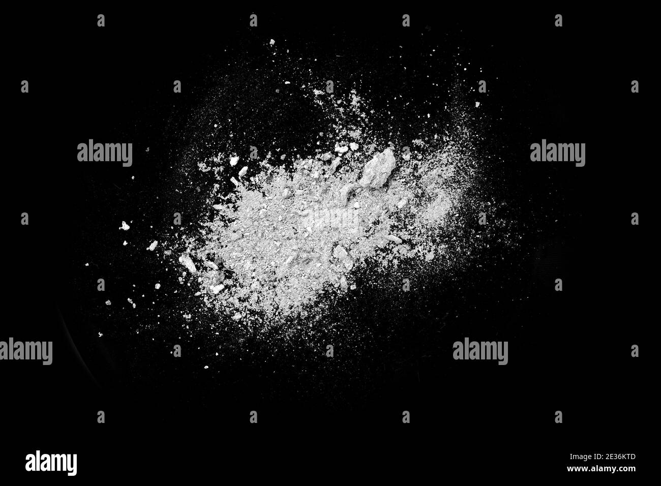 Ash isolated on black background. Ash explosion Stock Photo - Alamy