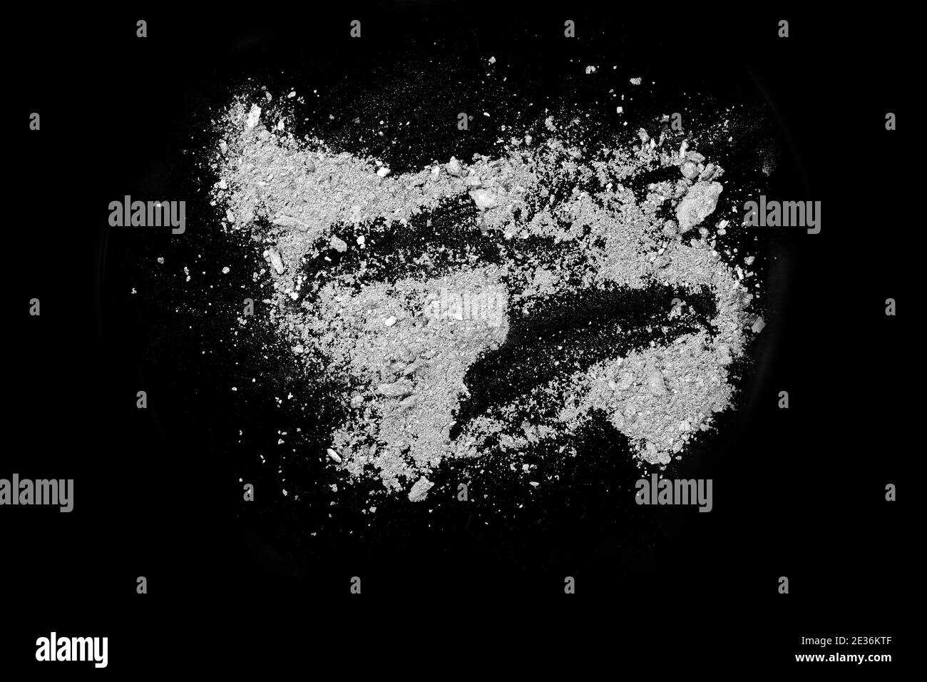 Ash isolated on black background. Ash explosion Stock Photo - Alamy