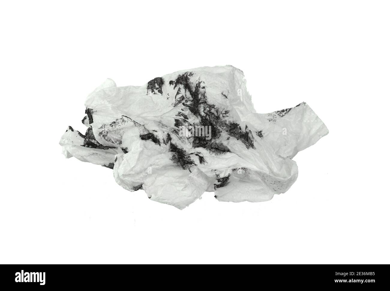 Used screwed paper tissue isolated on white background. Crumpled tissue ...
